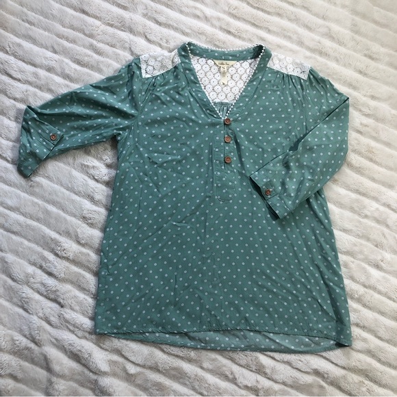 Matilda Jane | Tops | Matilda Jane Polka Dot And Lace Top Size Medium ...